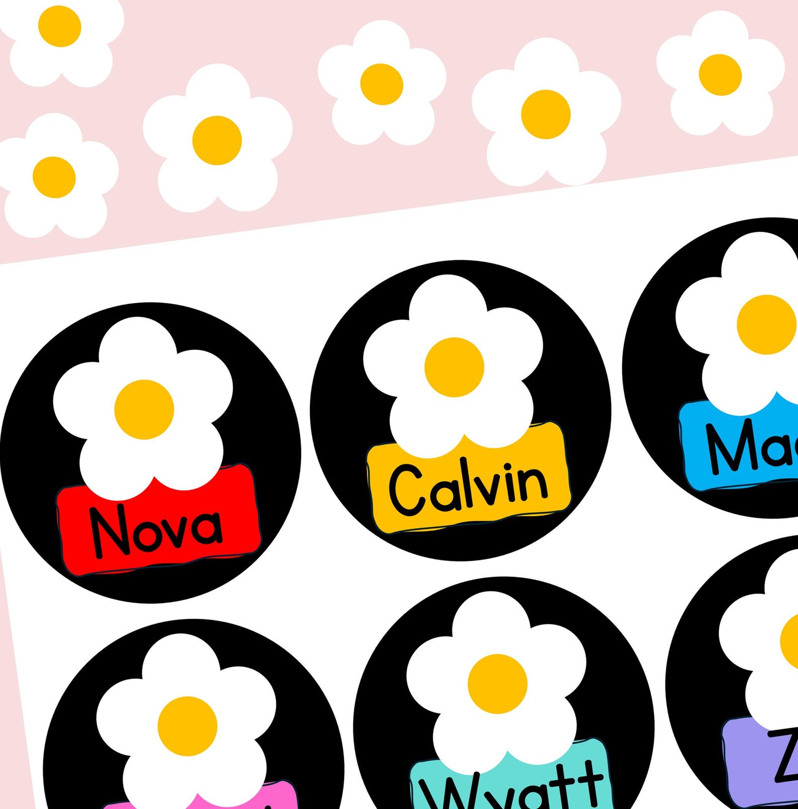 Printable Black and Bright Alphabet Flashcards, Editable Word Wall ...