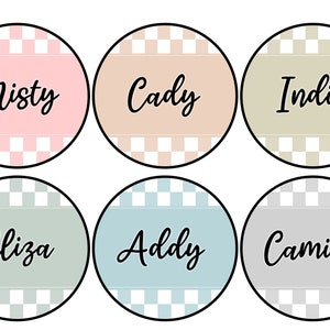 Printable Boho Dotty Floral Student Name Labels, Neutral Classroom ...