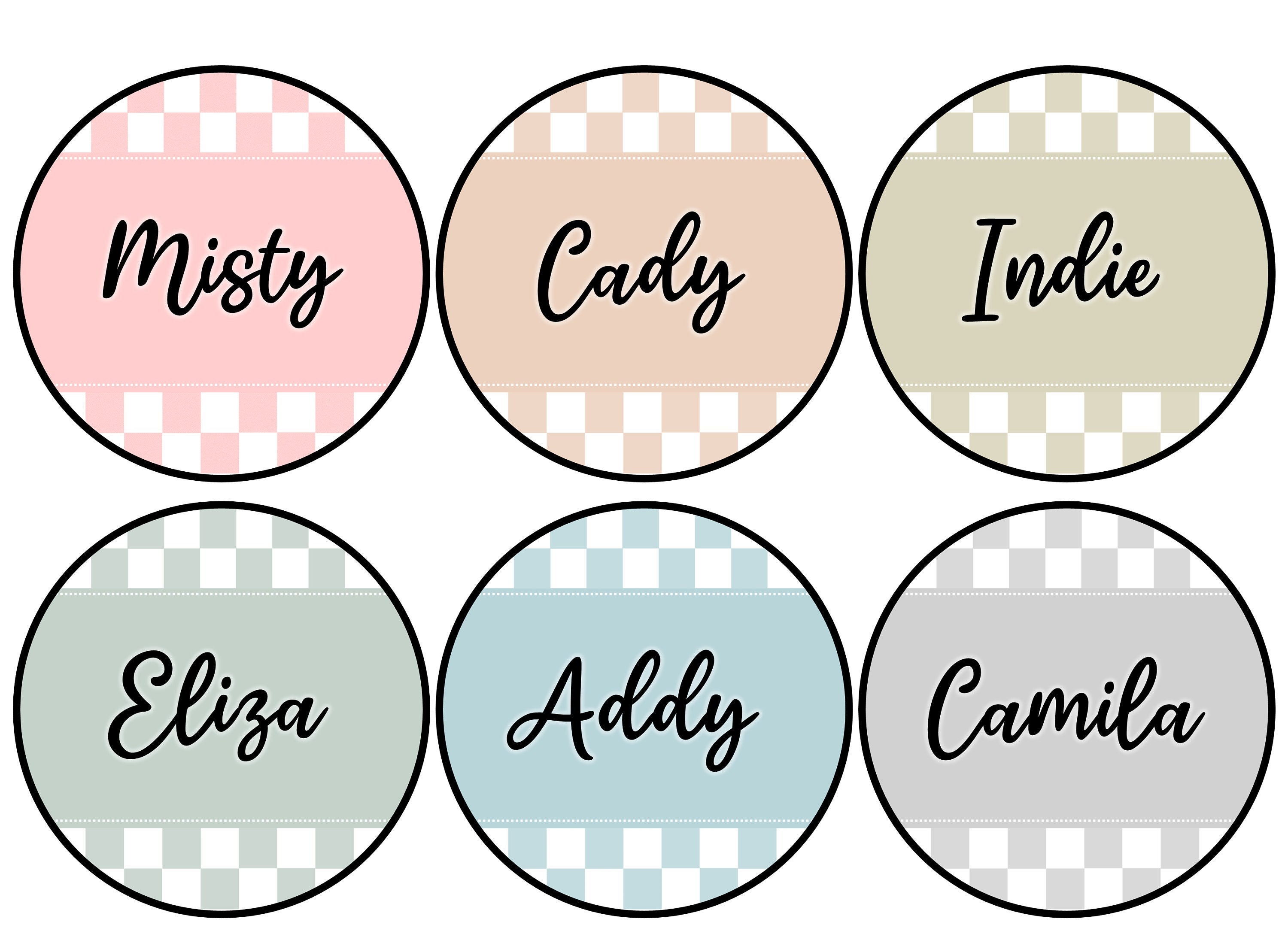 Printable Boho Dotty Floral Student Name Labels, Neutral Classroom ...