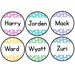 Back to School Round Name Tags, Printable Bright Student Name Tags ...