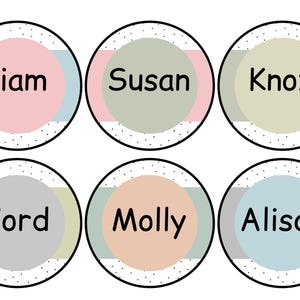 Printable Boho Neutral Spotty Student Name Labels, Cubby Labels, Boho ...