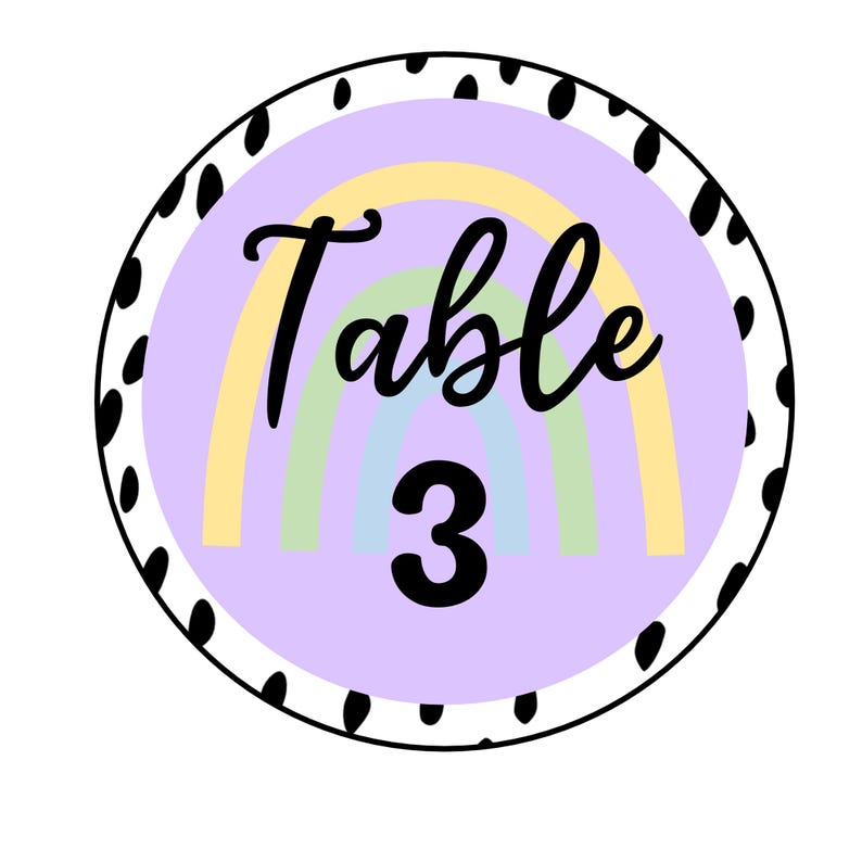 Printable Back to School Rainbow Boho Table Signs, Classroom Table ...