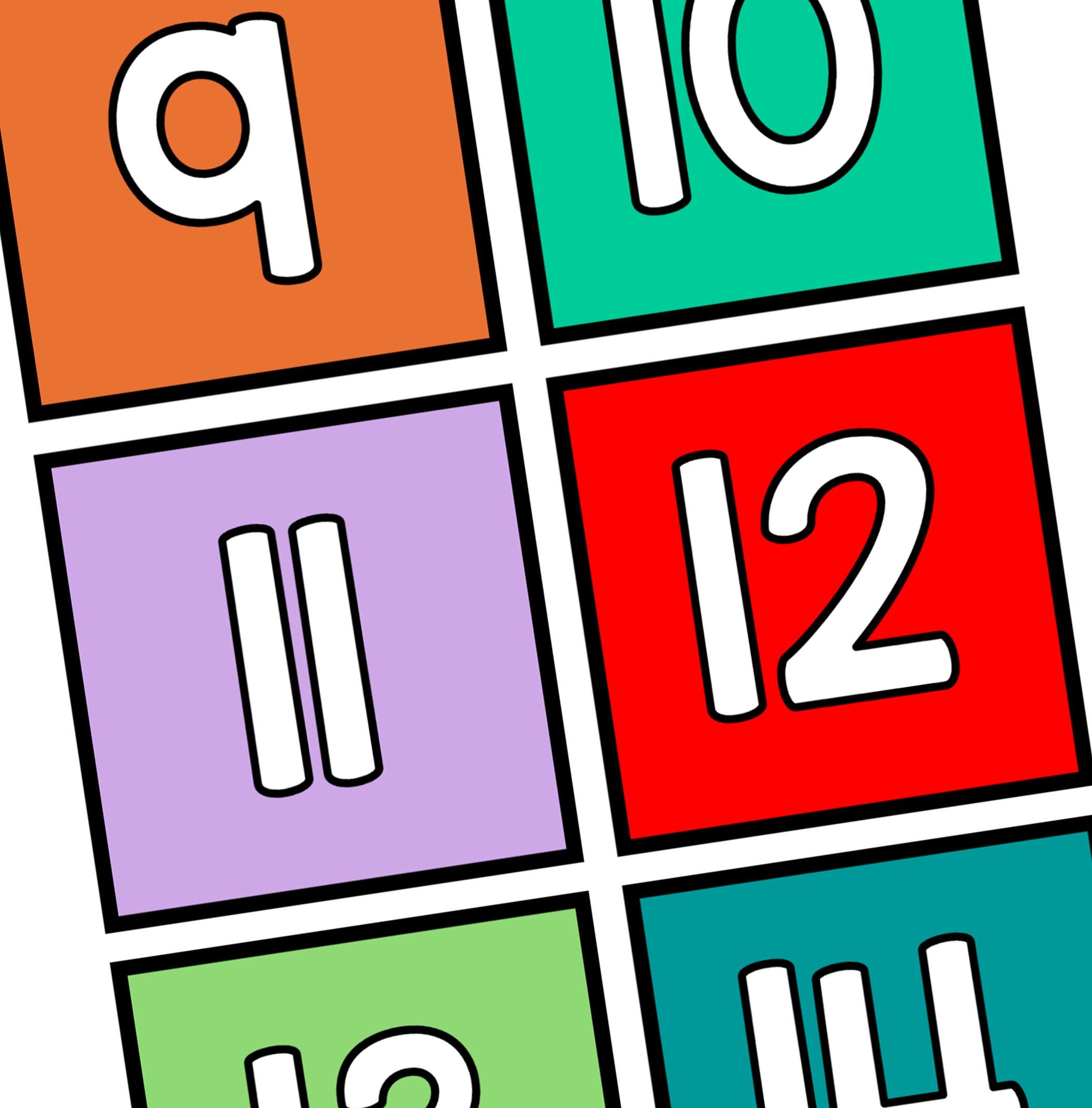 Printable Bright Classroom Calendar Number Labels, Number Tags, Numbers ...
