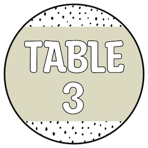Editable Boho Neutral Spotty Table, Team and Group Labels, Table ...