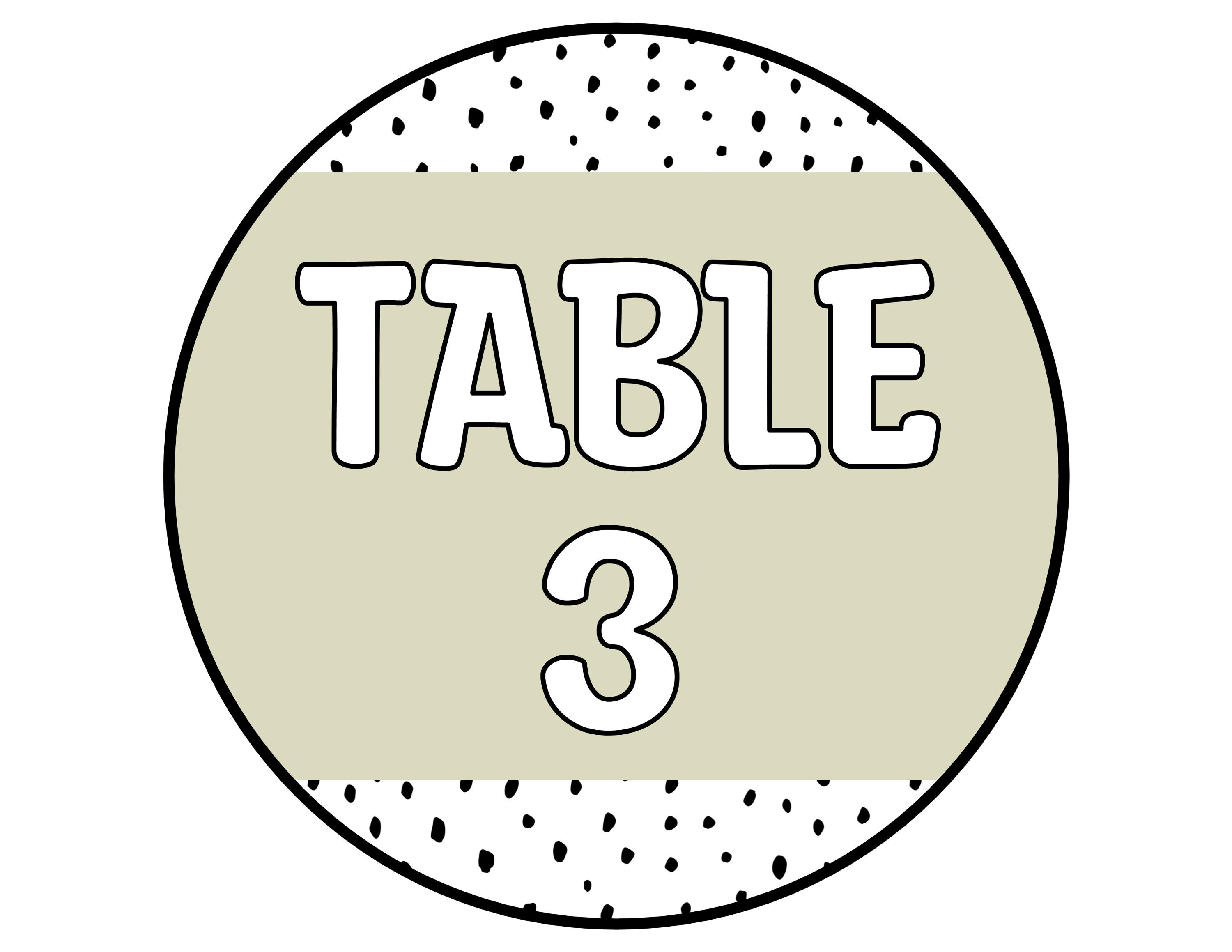 Editable Boho Neutral Spotty Table, Team and Group Labels, Table ...