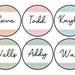 Printable Boho Neutral Spotty Round Student Name Labels, Circle Name ...