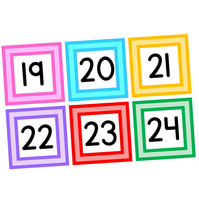 Printable Bright Colors Classroom Calendar Labels, Number Labels ...