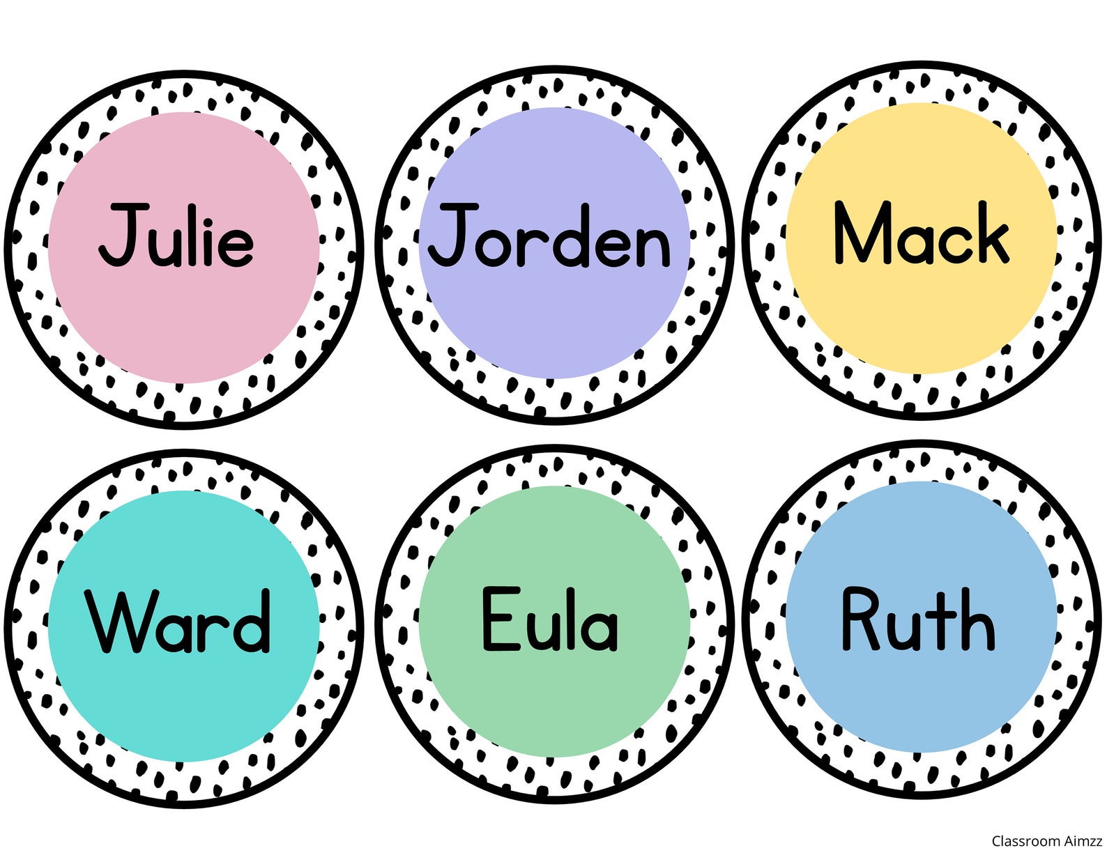 Back to School Bright Spotty Student Name Tags, Name Signs, Classroom ...