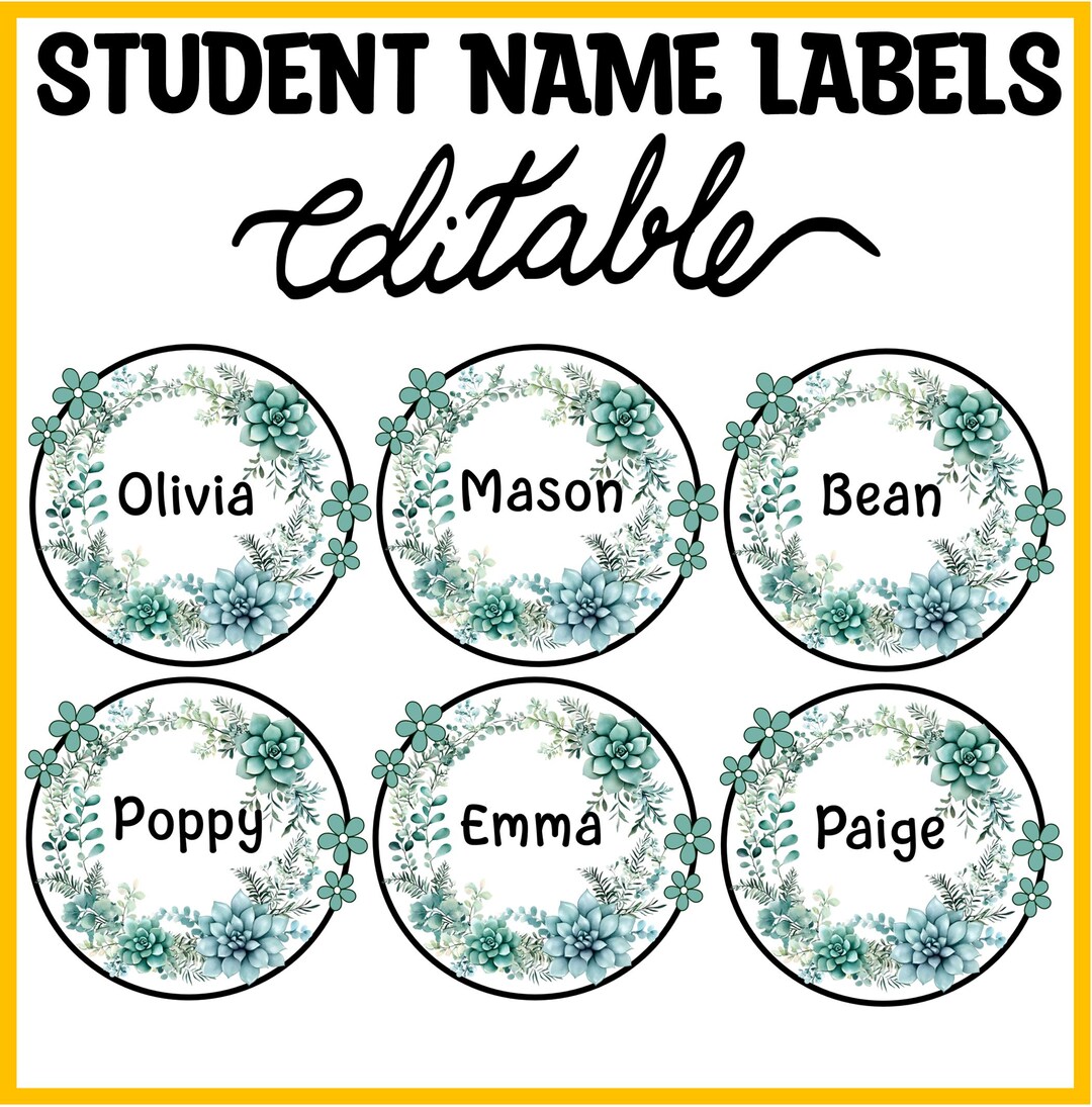 Editable Leaves Theme Spring Student Name Labels, Leaves Name Plates ...