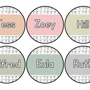 Printable Boho Neutral Spotty Student Name Labels, Cubby Labels ...