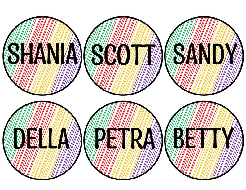 Printable Colorful Round Student Name Labels, Editable Classroom Labels ...