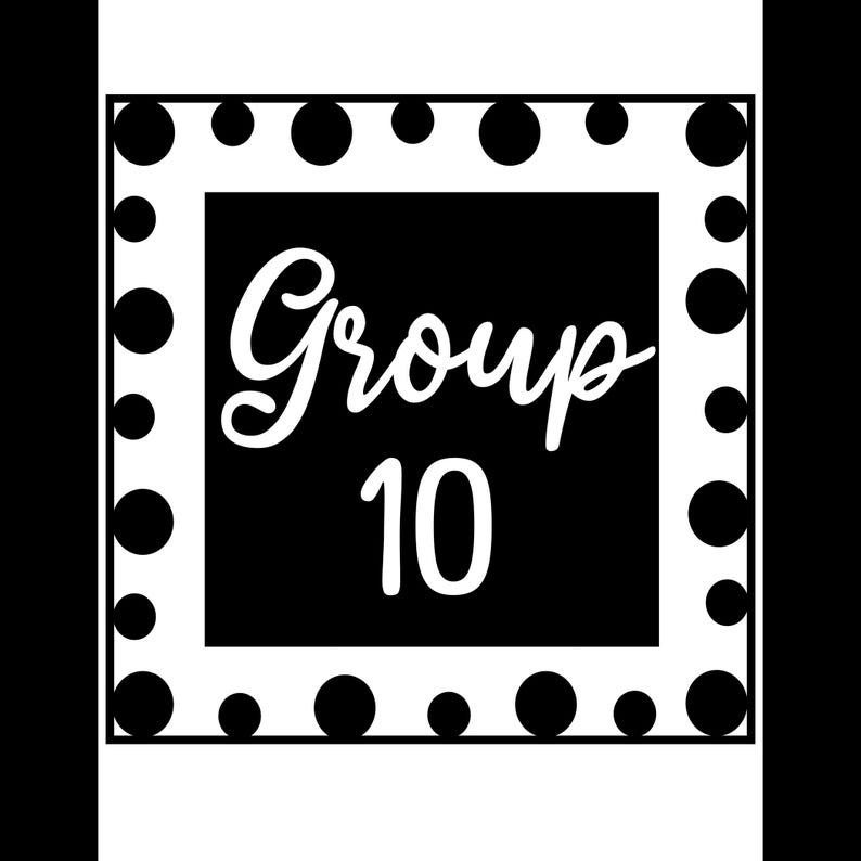 Printable Back to School Polka Dots Black and White Table, Team and ...