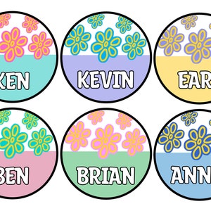 Printable Flowers Classroom Labels,round Floral Classroom Labels ...