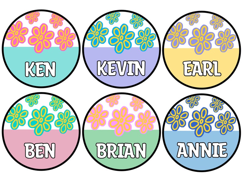 Printable Flowers Classroom Labels,round Floral Classroom Labels ...