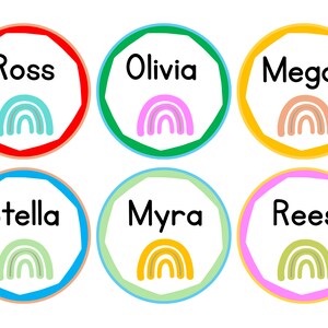 Rainbow Name Tags, Student Name Labels Printable, Editable Tags ...