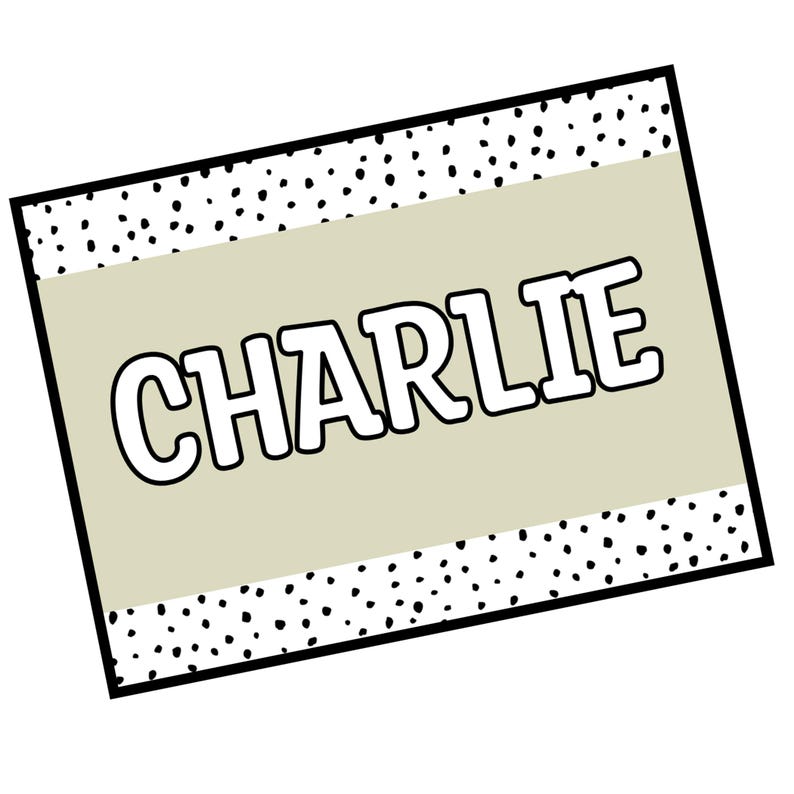 Printable Spotty Name Labels, Back to School Nametags, Boho Spotty ...