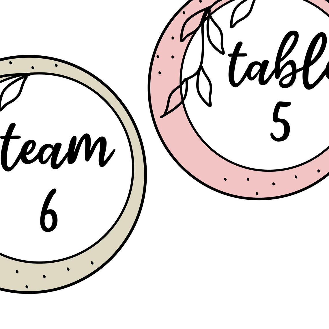 Back to School Printable Table Numbers, Boho Neutral Table, Team and ...