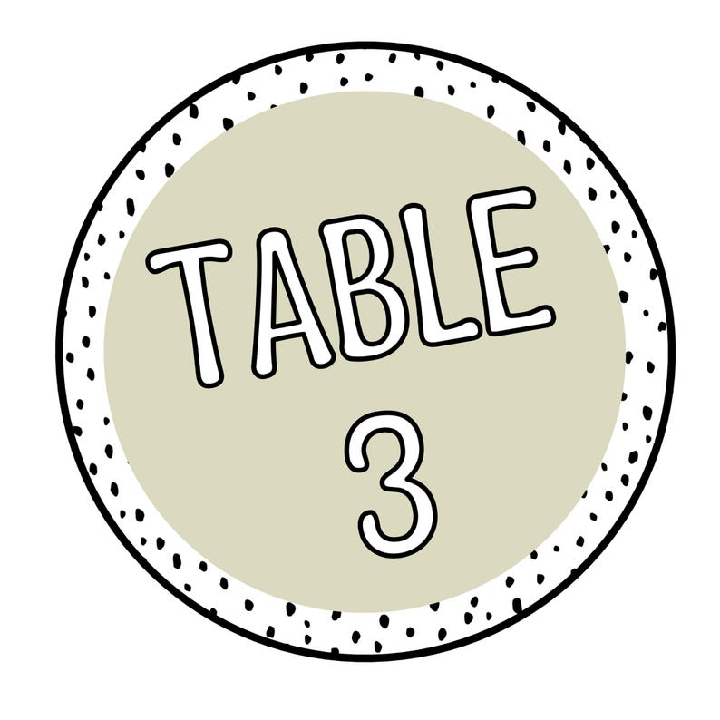 Editable Boho Neutral Spotty Table, Team and Group Labels, Table ...