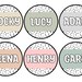 Printable Round Boho Spotty Name Tags, Circular Name Tags, Cubby Labels ...