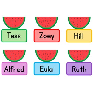 Printable Watermelon Theme Student Name Tags, Name Signs, Classroom ...