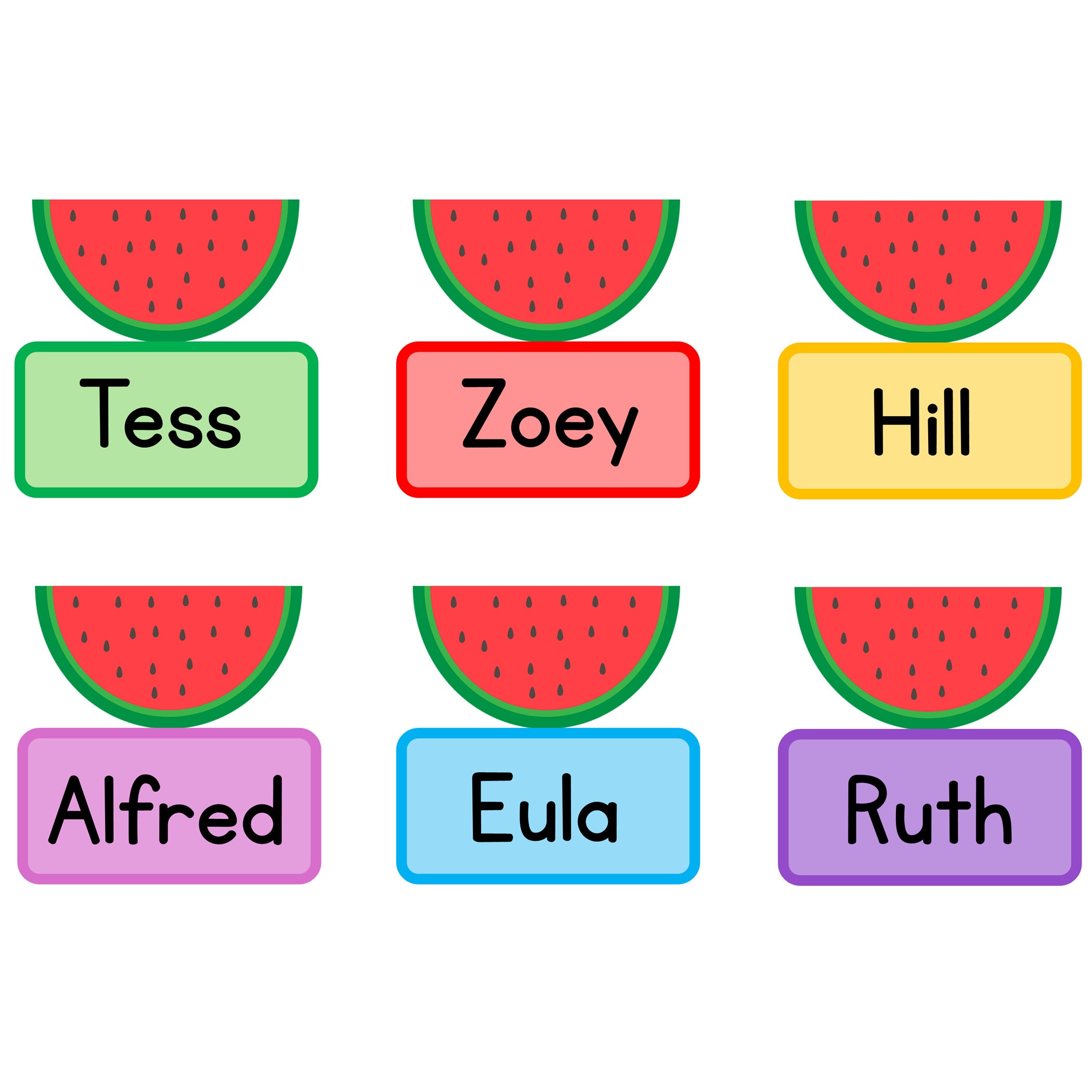 Printable Watermelon Theme Student Name Tags, Name Signs, Classroom ...