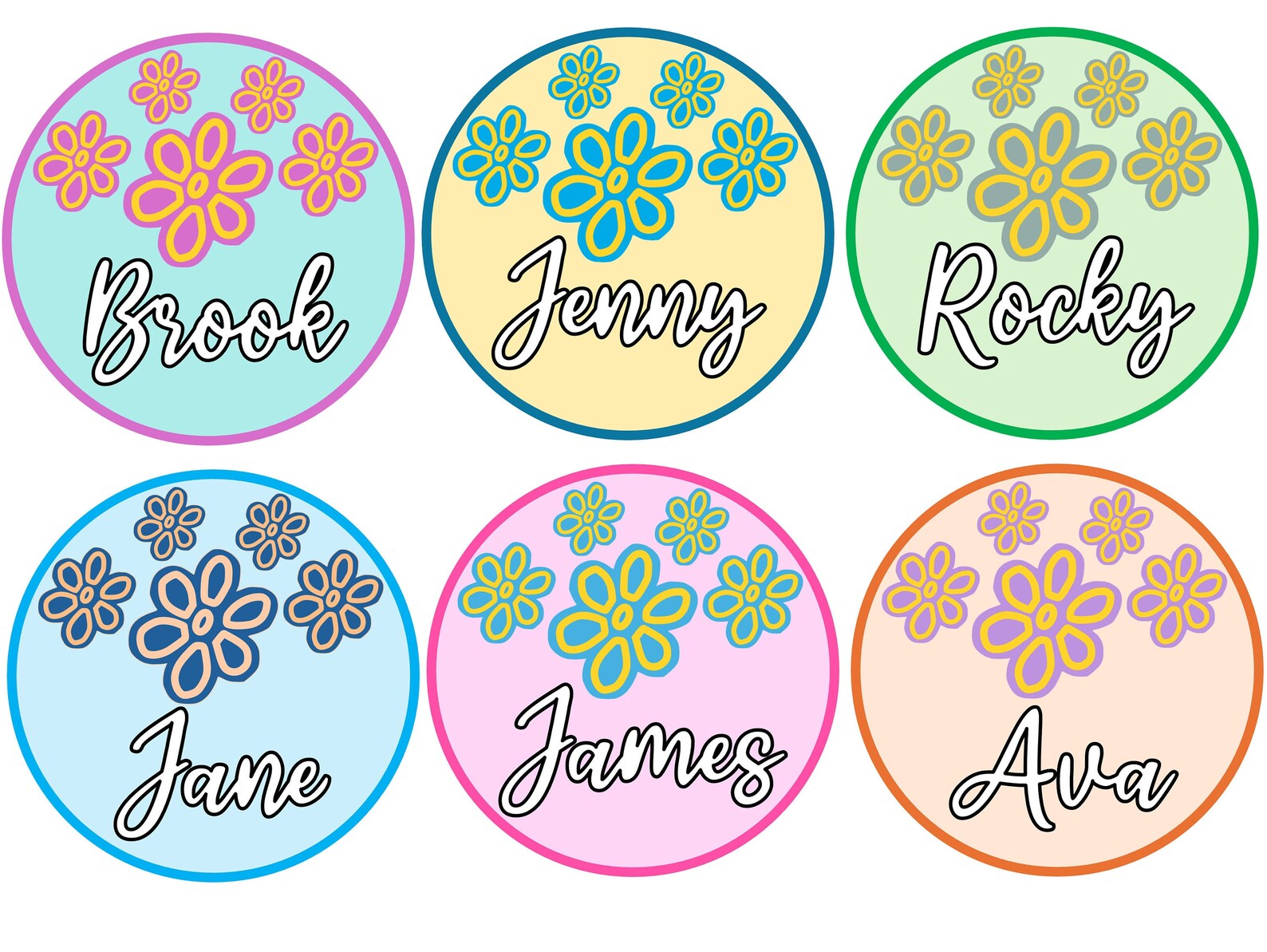 Printable Flowers Classroom Labels,round Floral Classroom Labels ...