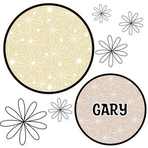 Printable Floral Name Labels, Circle Boho Student Name Plates, Name ...