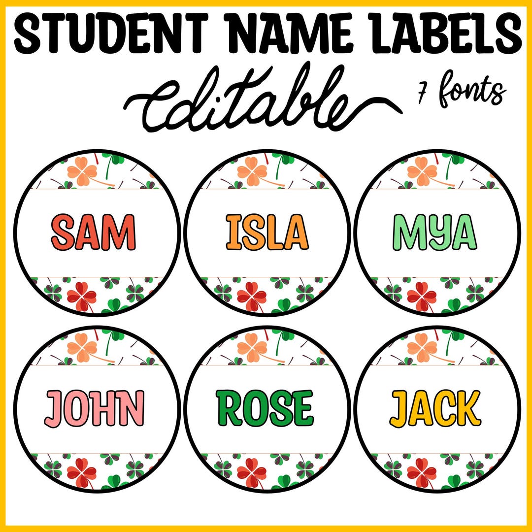 Printable Autumn Student Name Labels, Round Fall Classroom Labels ...