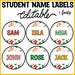 Printable Autumn Student Name Labels, Round Fall Classroom Labels ...