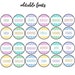 Back to School Round Name Tags, Printable Bright Student Name Tags ...