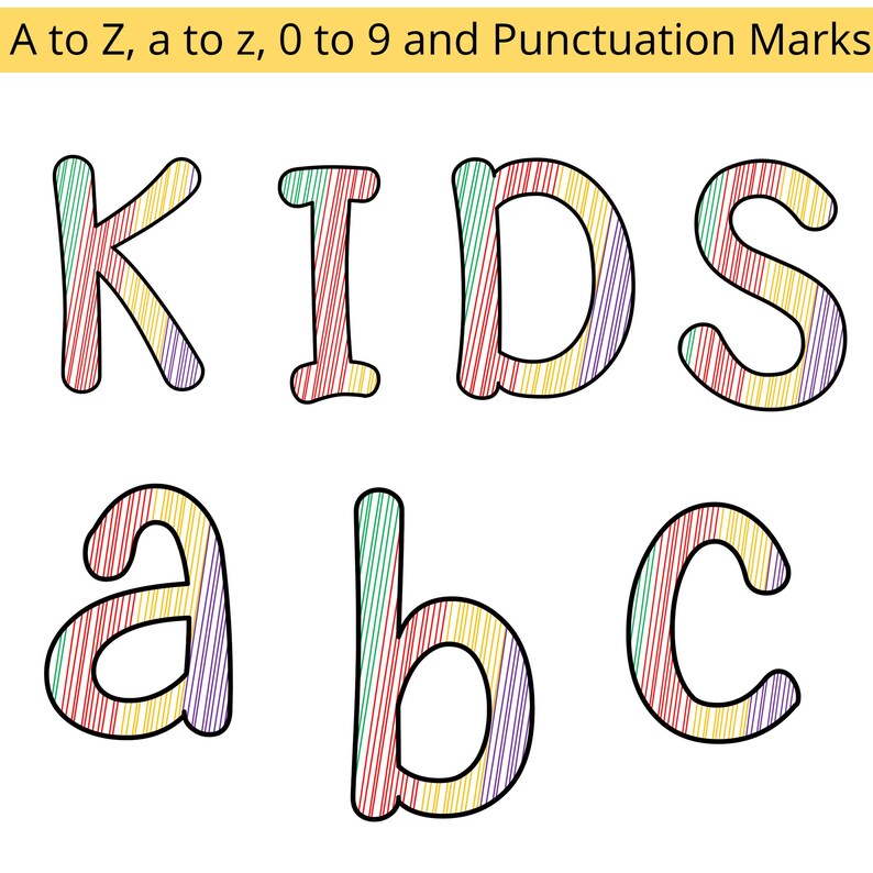 Printable Colorful Large Bulletin Board Letters, Large Alphabet Letters ...