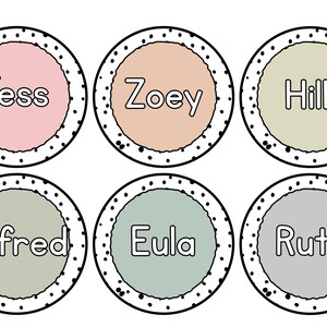 Printable Boho Neutral Spotty Student Name Labels, Back to School Kids ...