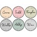 Printable Boho Neutral Student Name Labels, Editable Round Student Name ...