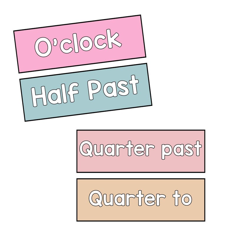 Printable Boho Bright Clock Numbers Display, Editable Clock Numbers ...