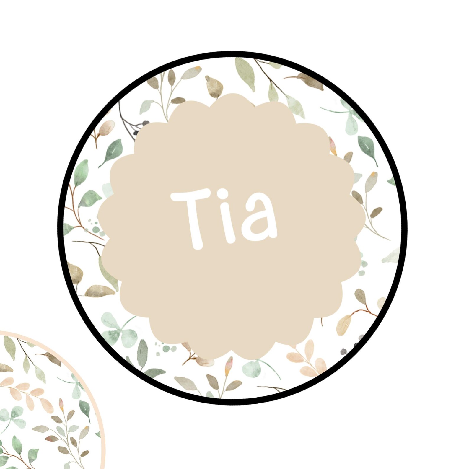 Printable Botanical Student Name Labels, Round Cubbies Labels, Boho ...