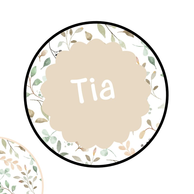 Printable Botanical Student Name Labels, Round Cubbies Labels, Boho ...
