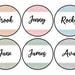 Printable Boho Neutral Spotty Round Student Name Labels, Circle Name ...
