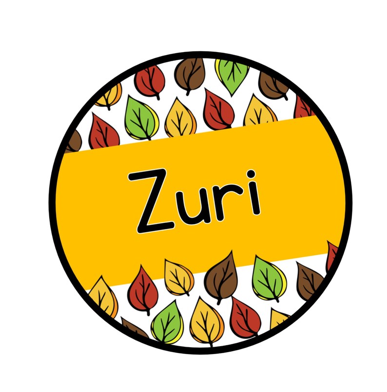 Round Autumn Student Name Labels, Fall Name Plates, Leaves Name Signs ...