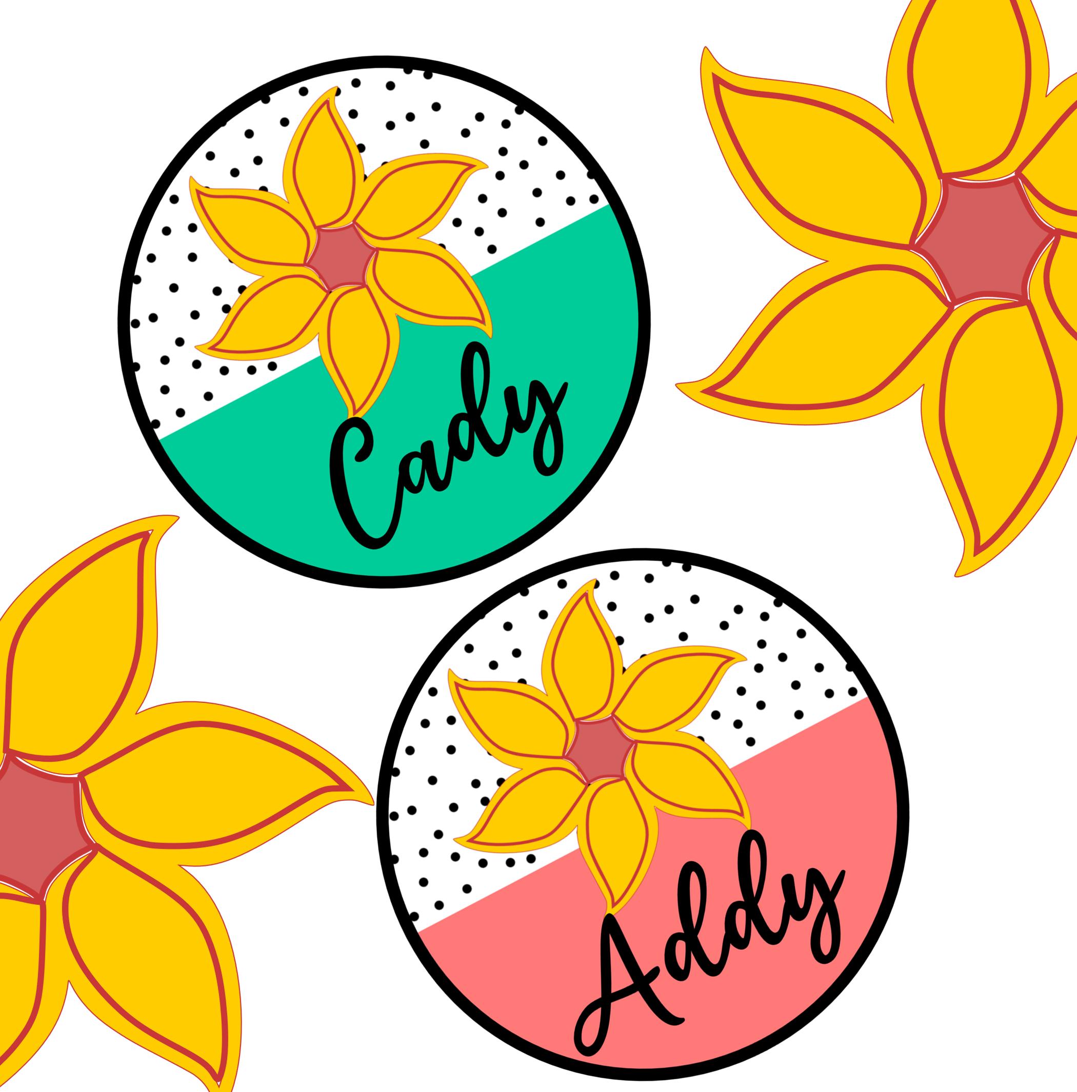 Printable Spring Spotty Floral Student Name Labels, Bright Spotty Name ...