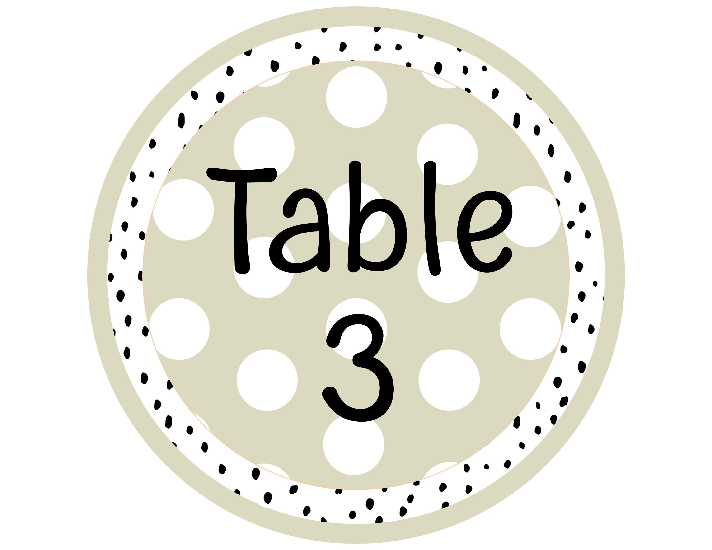Printable Boho Spotty Polka Dots Table Numbers, Classroom Table, Team ...