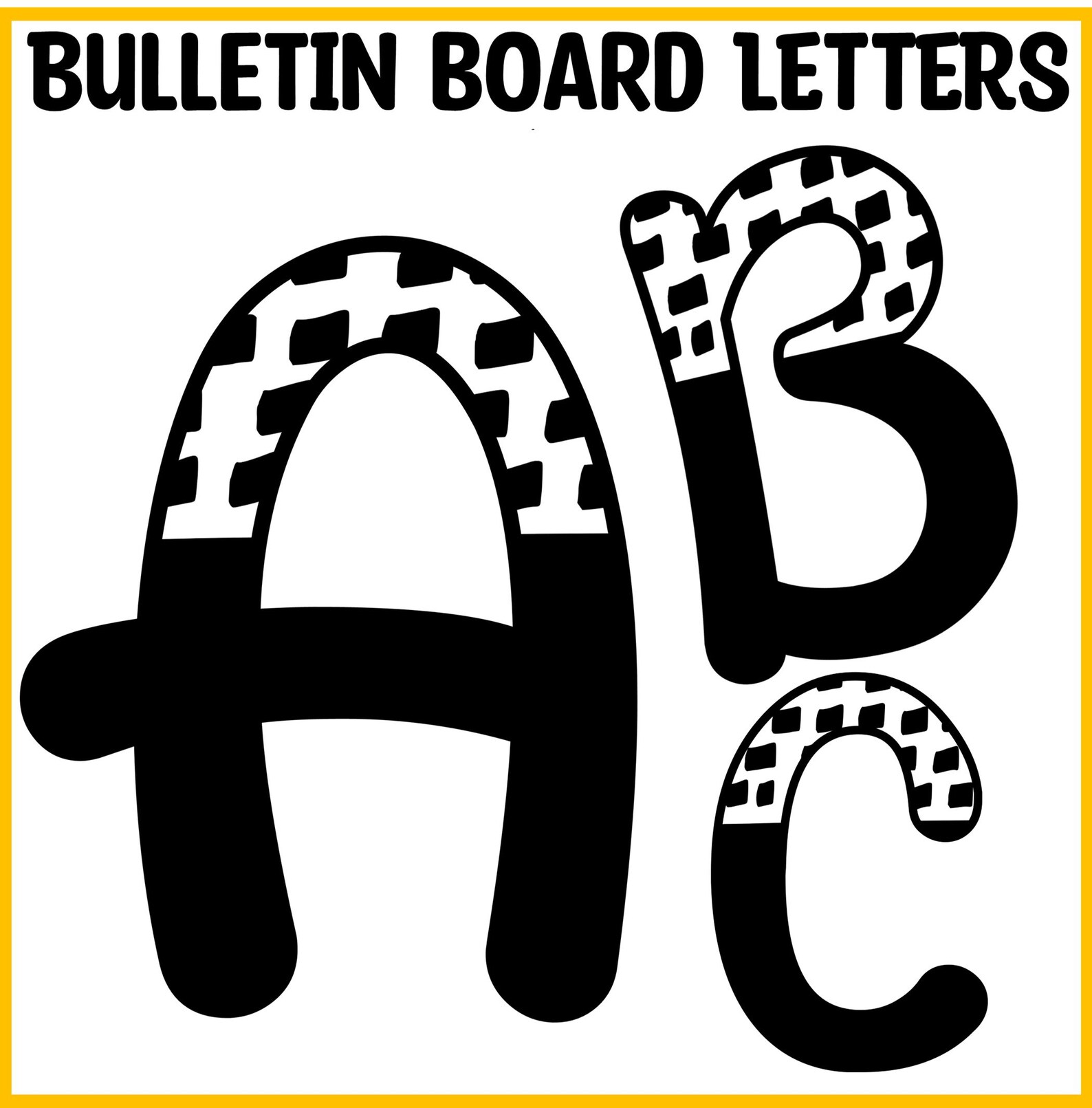 Printable Black and White Bulletin Board Letters, Large Alphabet ...