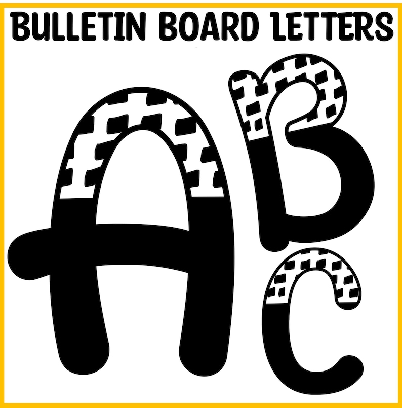 Printable Black and White Bulletin Board Letters, Large Alphabet ...