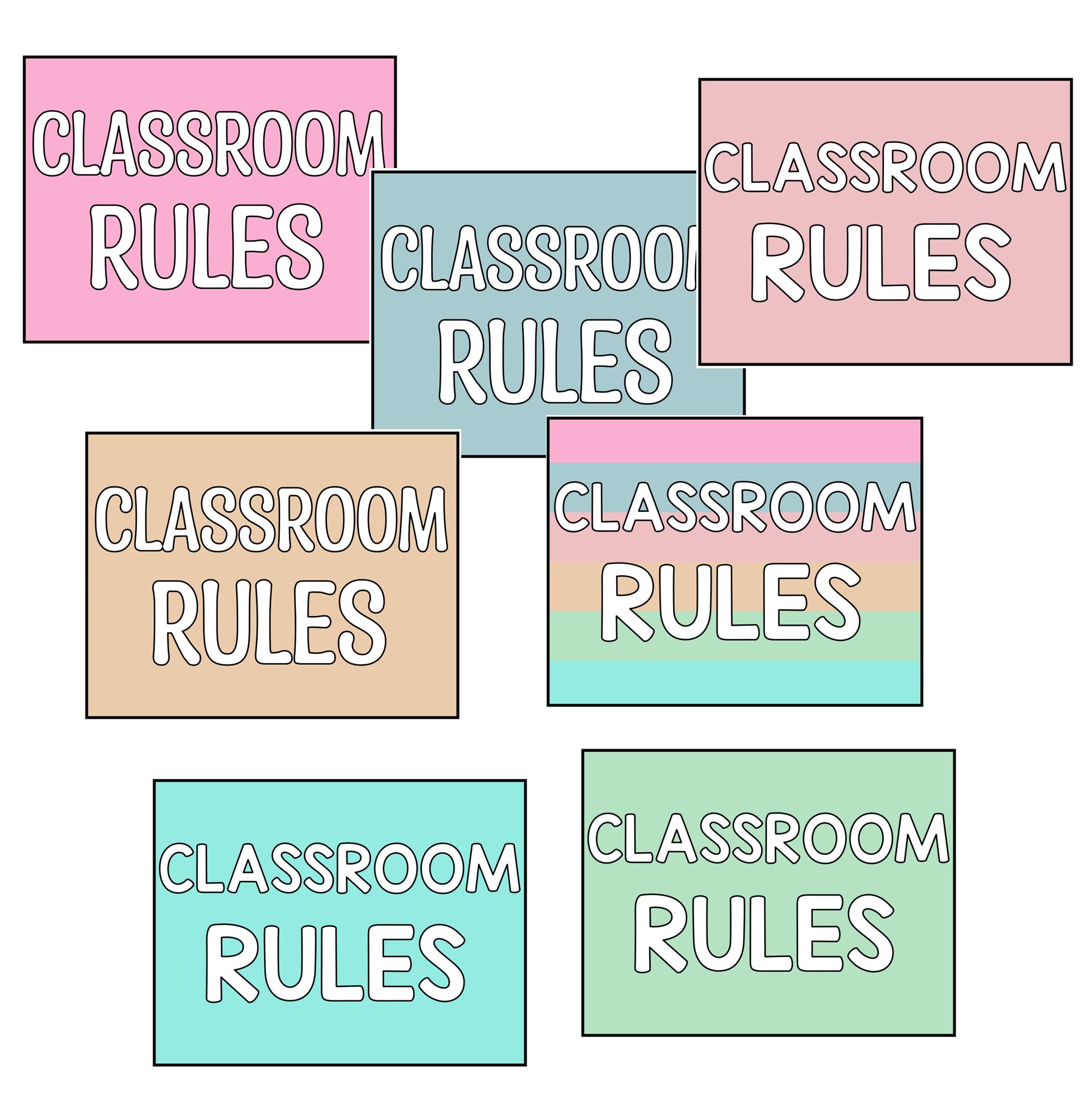 Printable Minimalist Classroom Rules Labels, Editable Classroom Rules ...