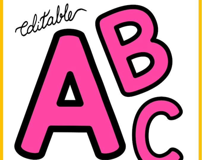 Printable Magenta Bulletin Board Large Alphabet Letters, Alphabet ...