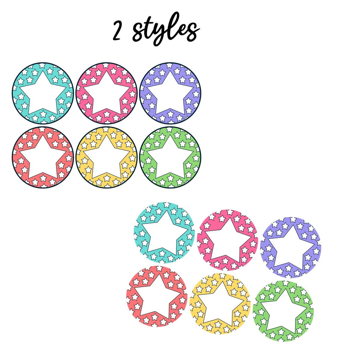 Printable Colorful Stars Student Name Labels, Star Nametags, Star Cubby ...