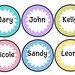 Back to School Student Name Tags, Vibrant Classroom Labels, Round Name ...