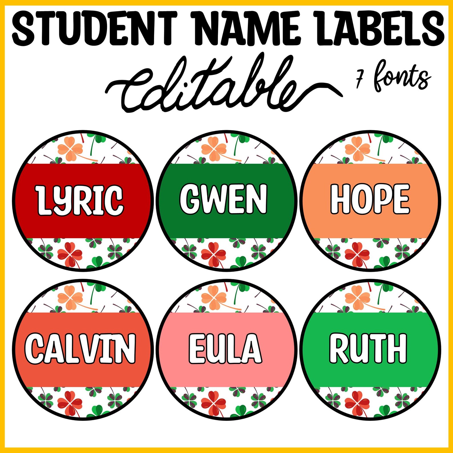 Printable Autumn Student Name Labels, Round Fall Classroom Labels ...