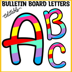 Printable Colorful Bulletin Board Letters for Kindergarten, Large ...