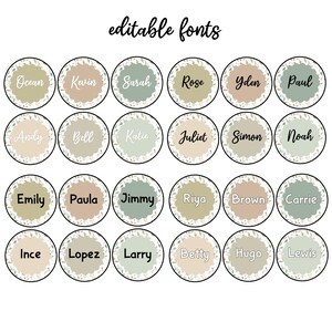 Printable Botanical Student Name Labels, Round Cubbies Labels, Boho ...