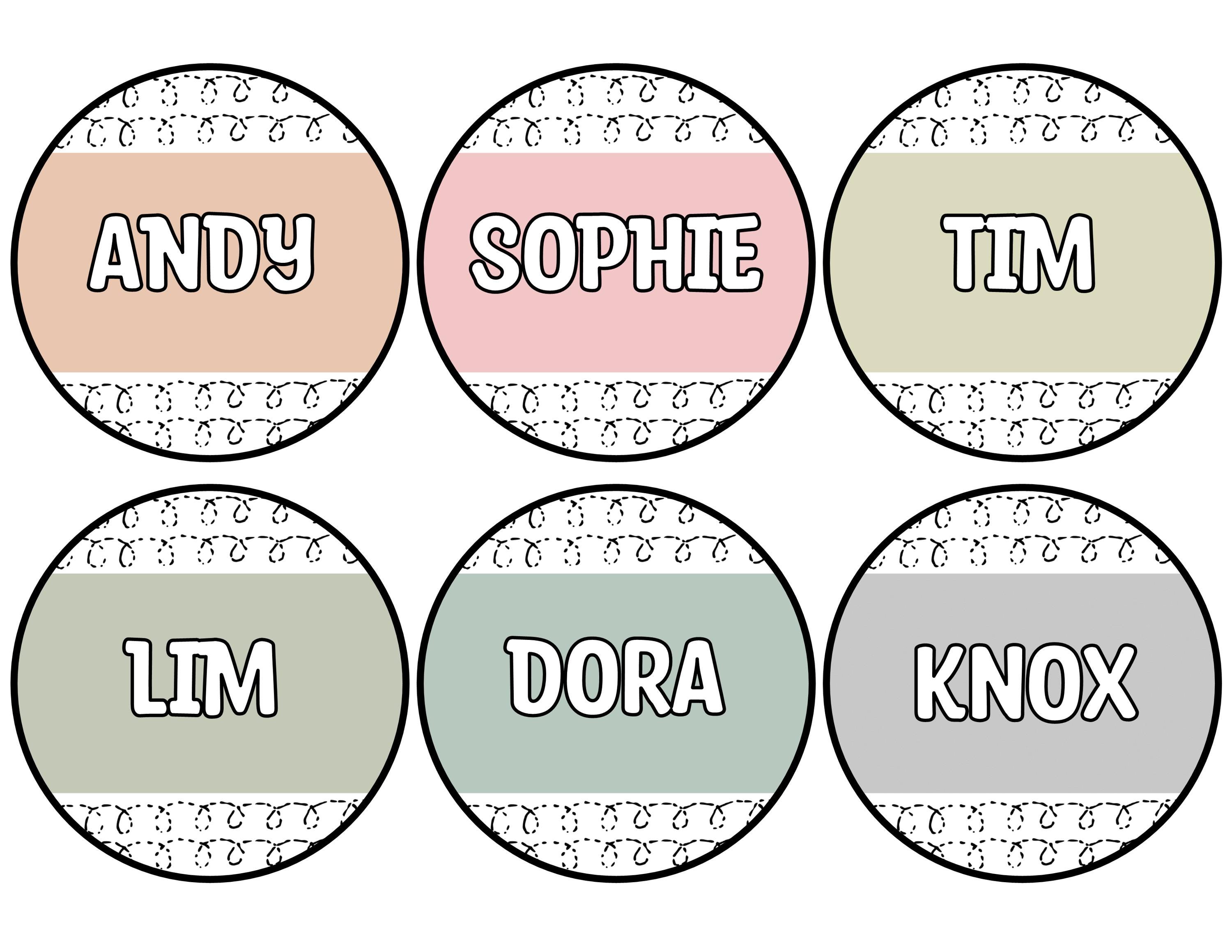 Printable Boho Neutral Spotty Student Name Labels, Cubby Labels ...